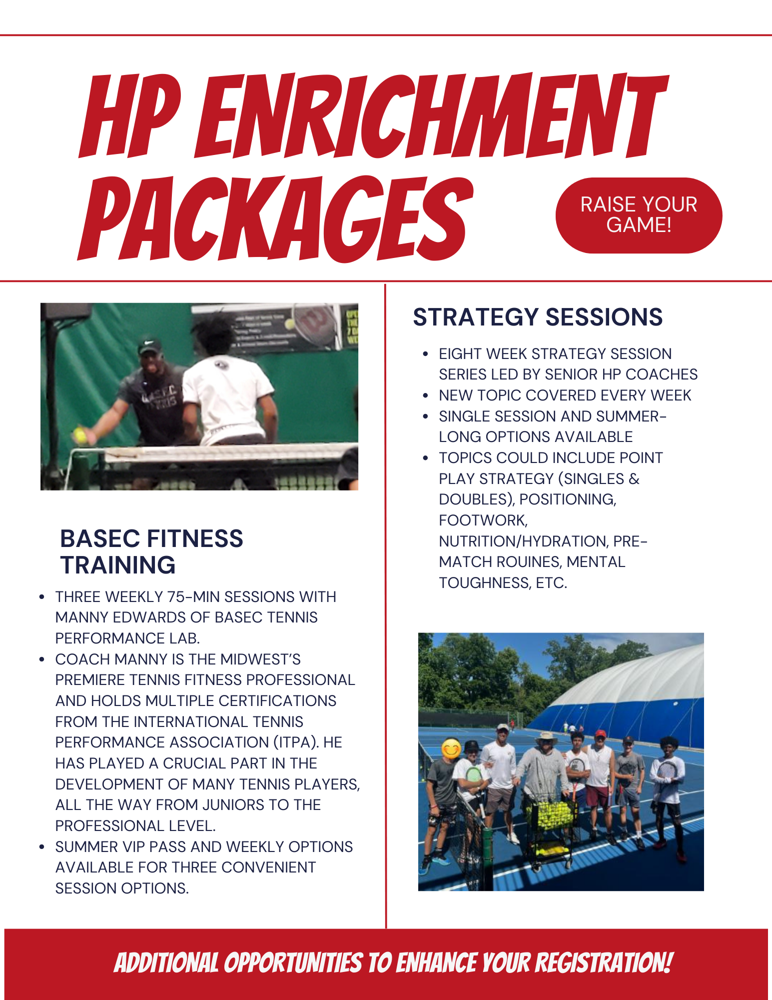 HP ENRICHMENT – Tennis Program